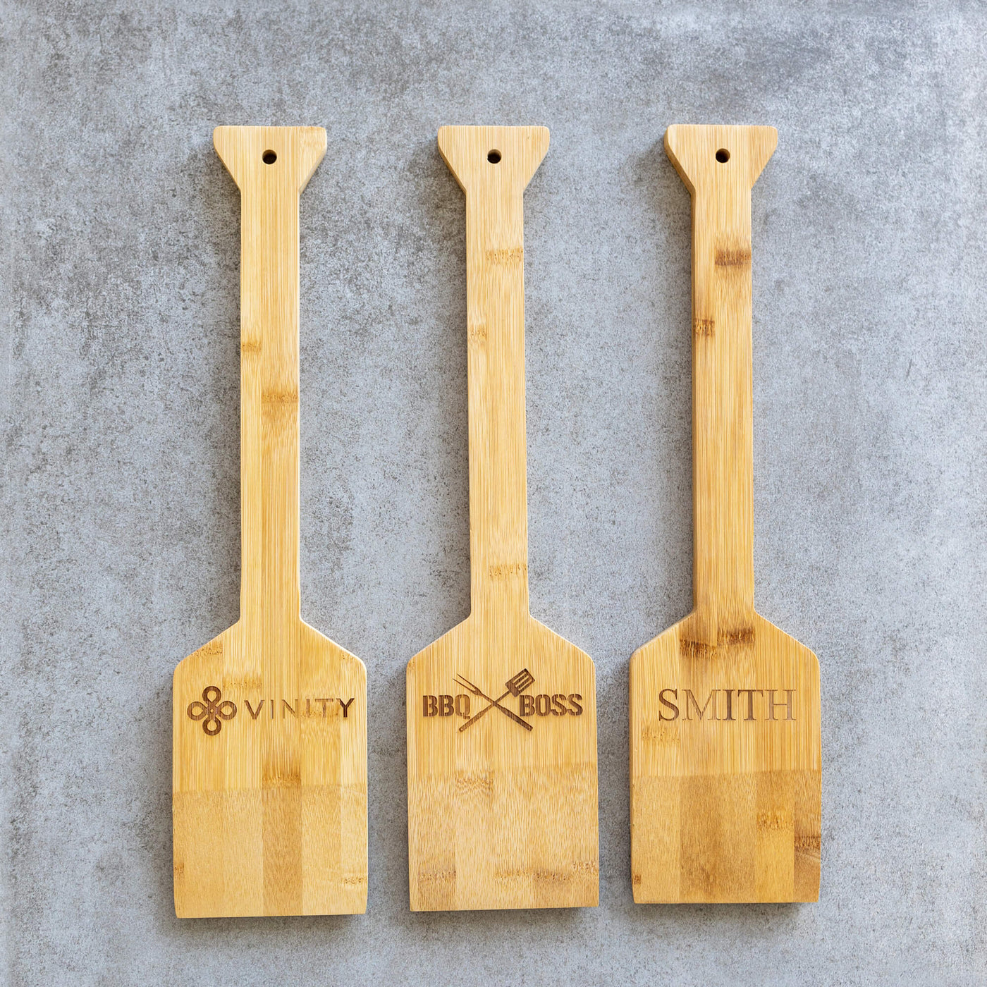Bamboo BBQ Grill Scraper with Business Logo - Love, Georgie