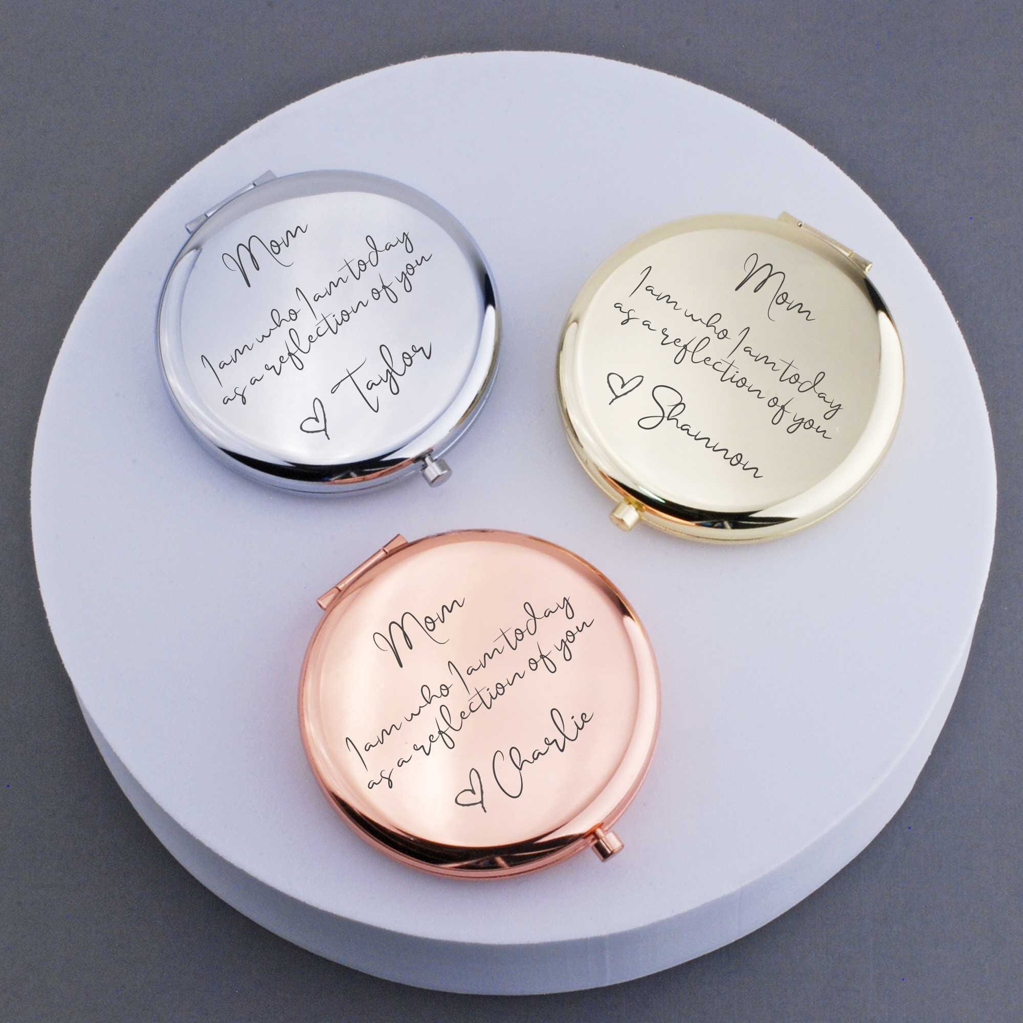 Mom Compact Mirror Engraved - Wedding Compact Mirror - Love, Georgie