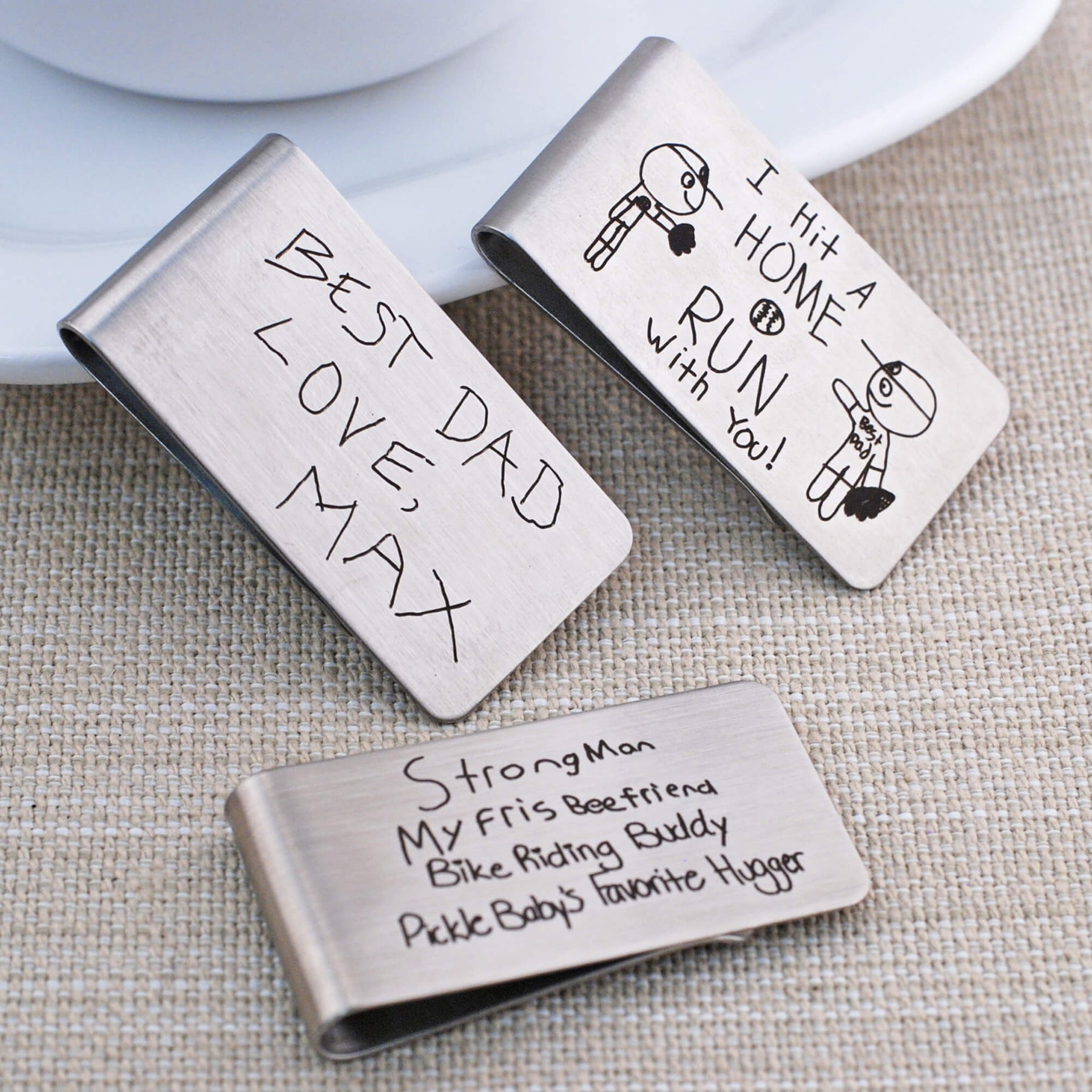 Engraved Money Clip - Custom Handwriting Money Clip - Love, Georgie