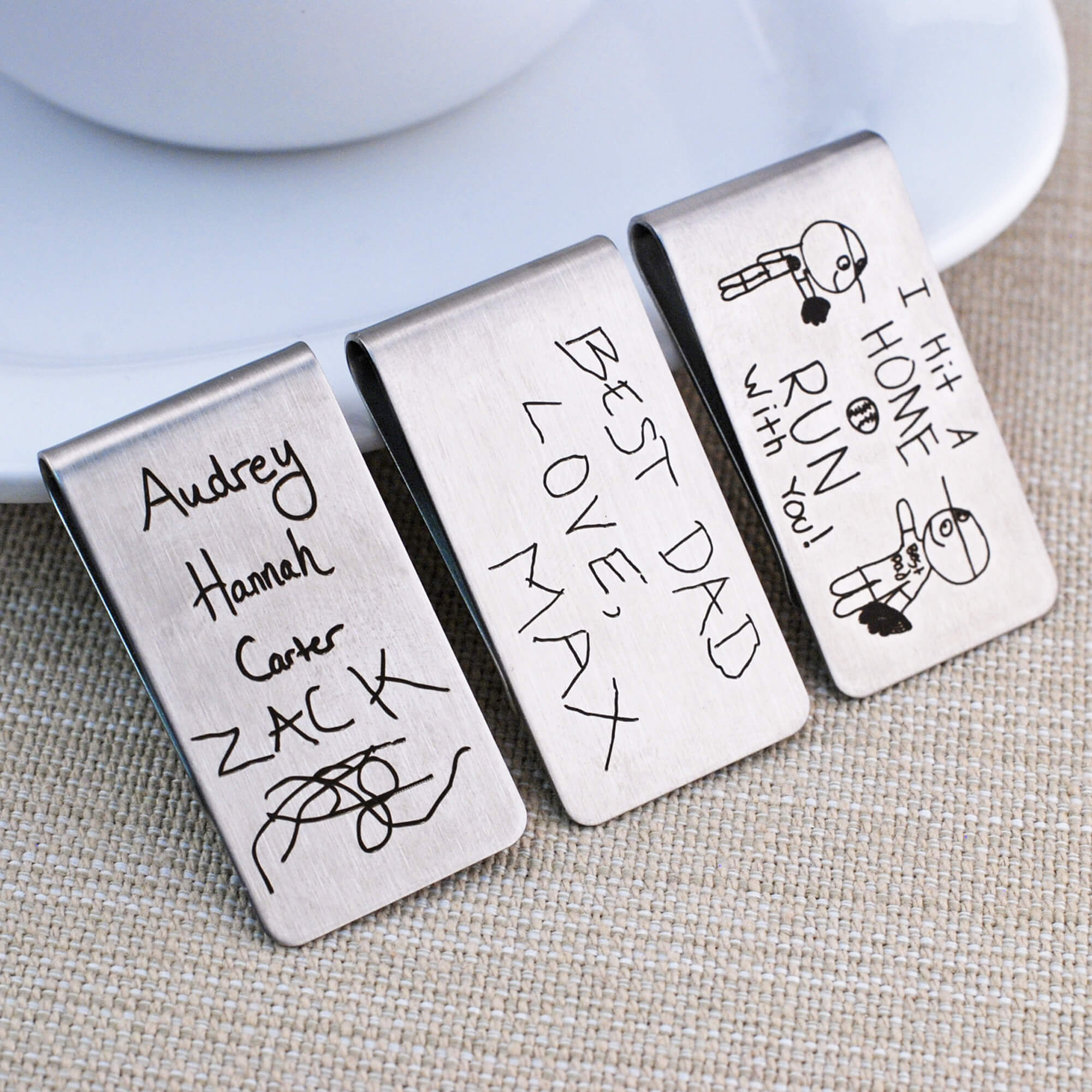 Engraved Money Clip - Custom Handwriting Money Clip - Love, Georgie