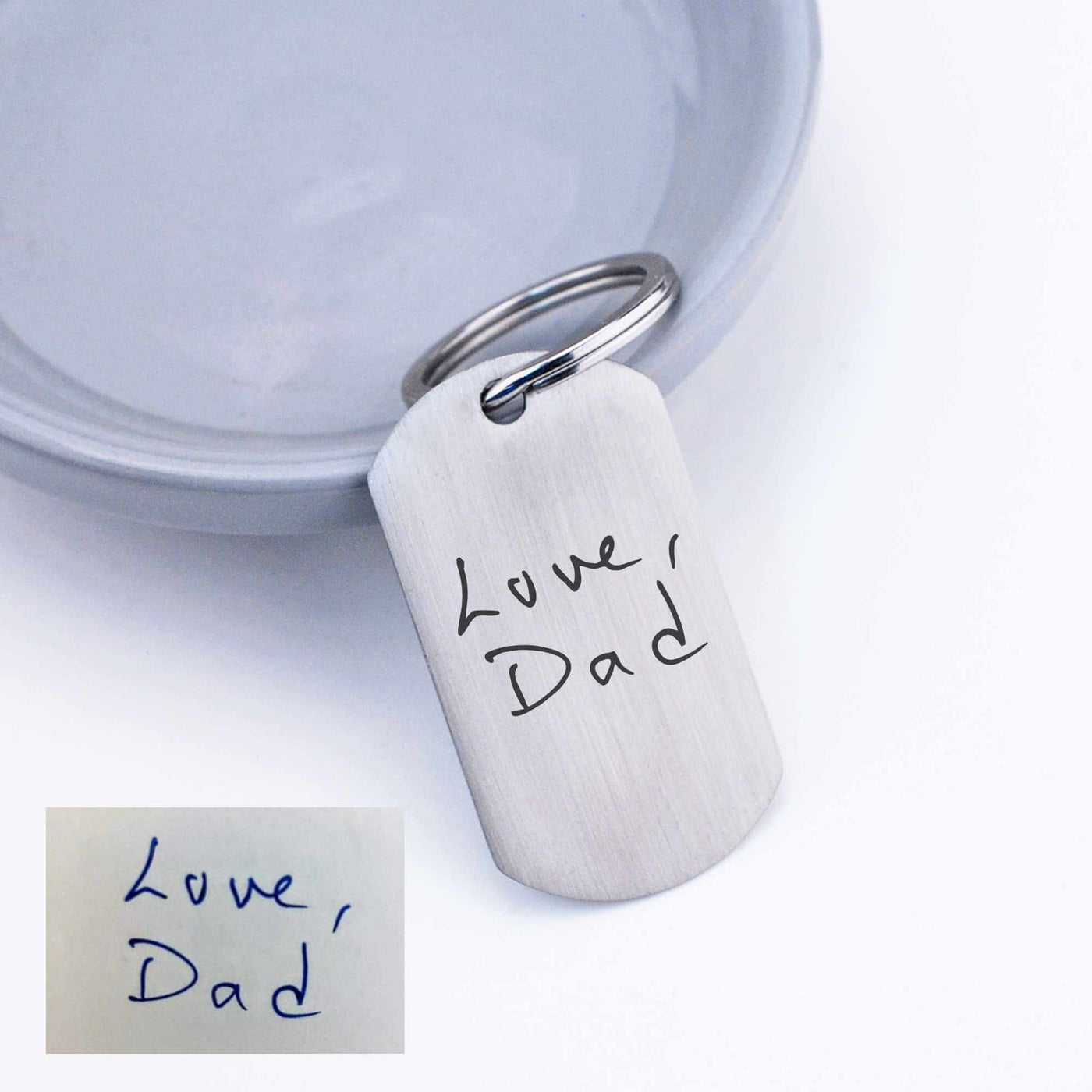 Engraved Handwriting Keychain - Personalized Engraved Keychains - Love ...