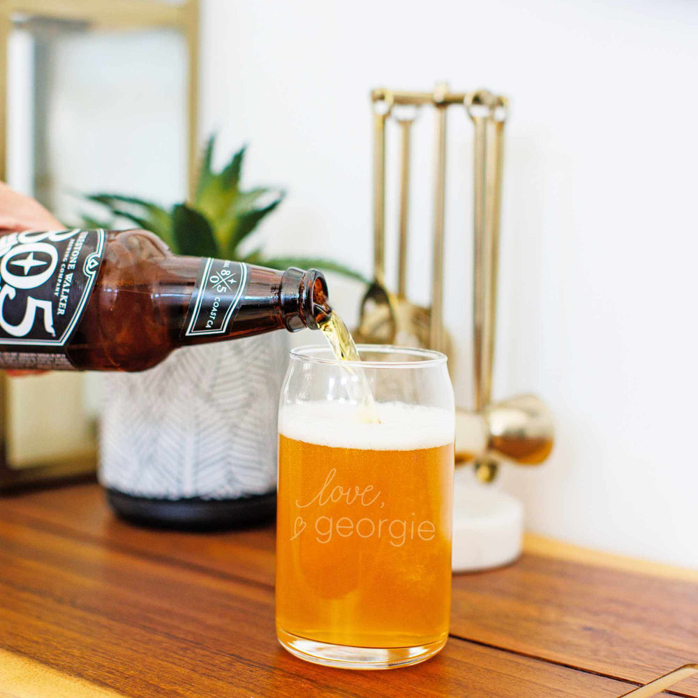 Custom Beer Can Glass - Premium Business Swag - Love, Georgie