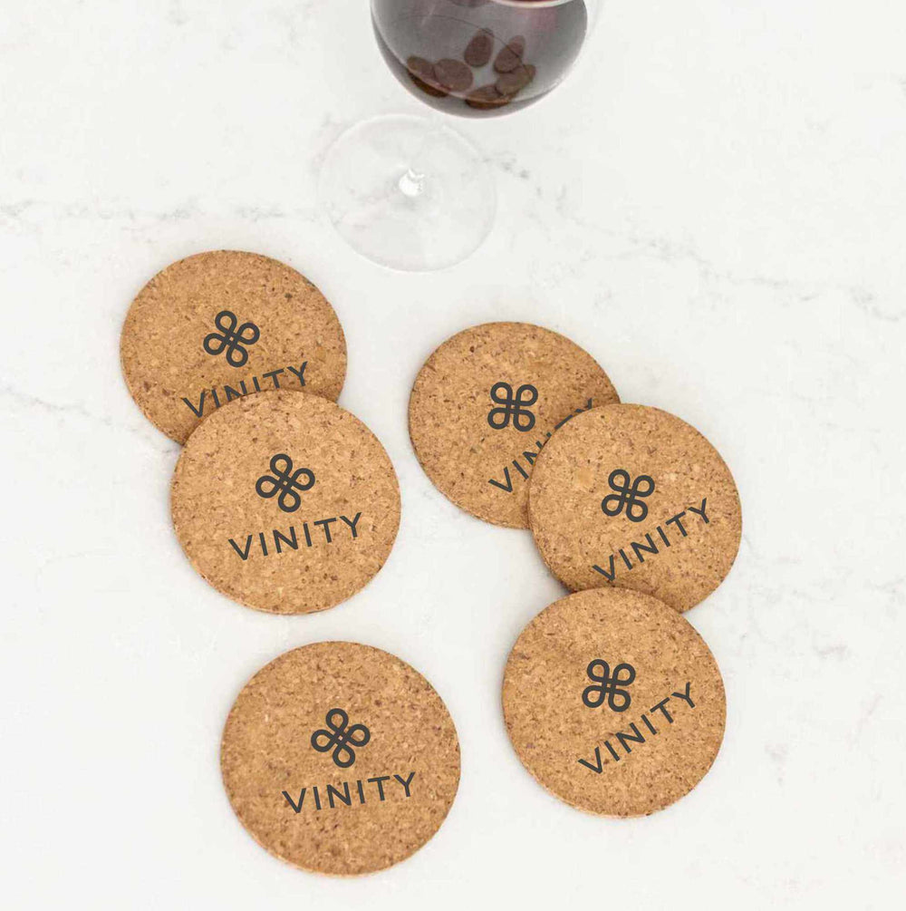 Round Cork Coasters with Business Logo - Love, Georgie