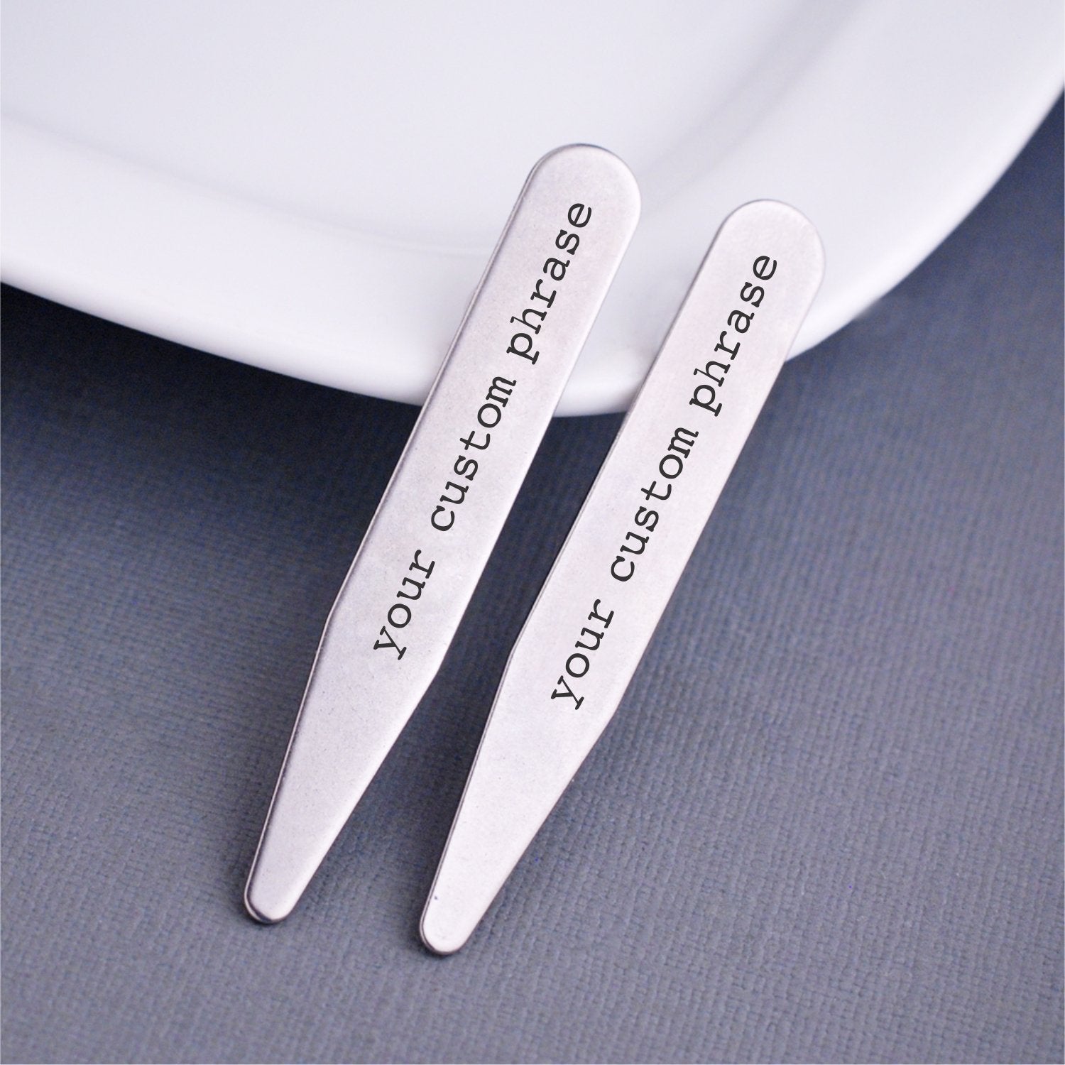 Custom Collar Stays - Engraved Collar Stays - Love, Georgie