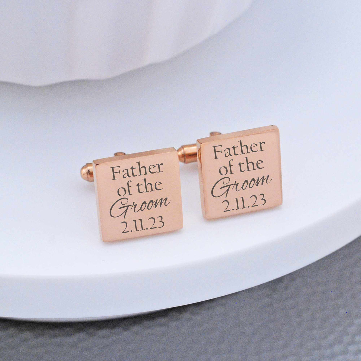 Father of the Groom Cufflinks - Engraved Cufflinks - Love, Georgie