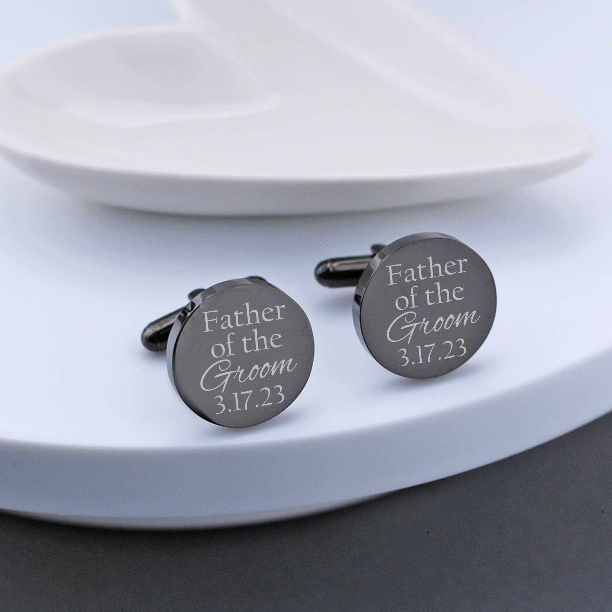 Father of the Groom Cufflinks - Engraved Cufflinks - Love, Georgie