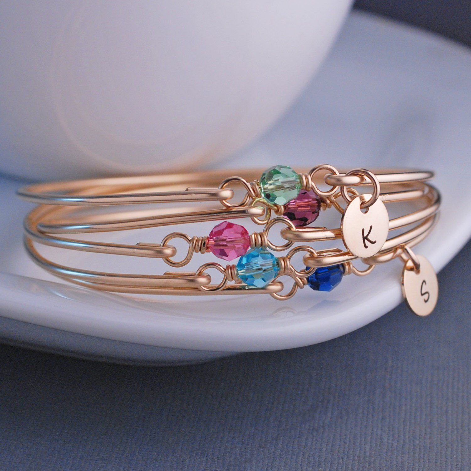 Silver Bangle Charm Bracelet | Shop Charm Bracelets - Love, Georgie