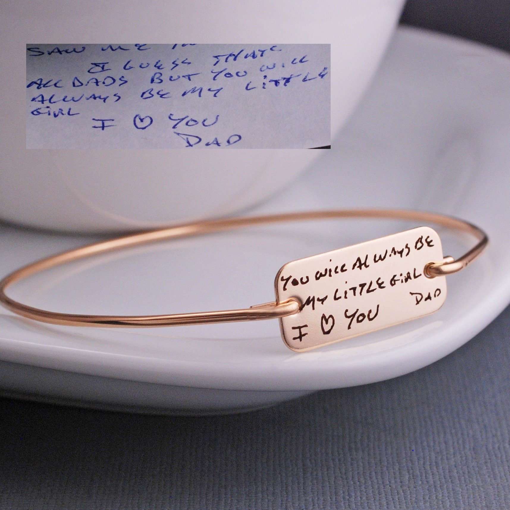 Custom Handwriting Bracelet - Handwriting Engraved Bracelets - Love ...