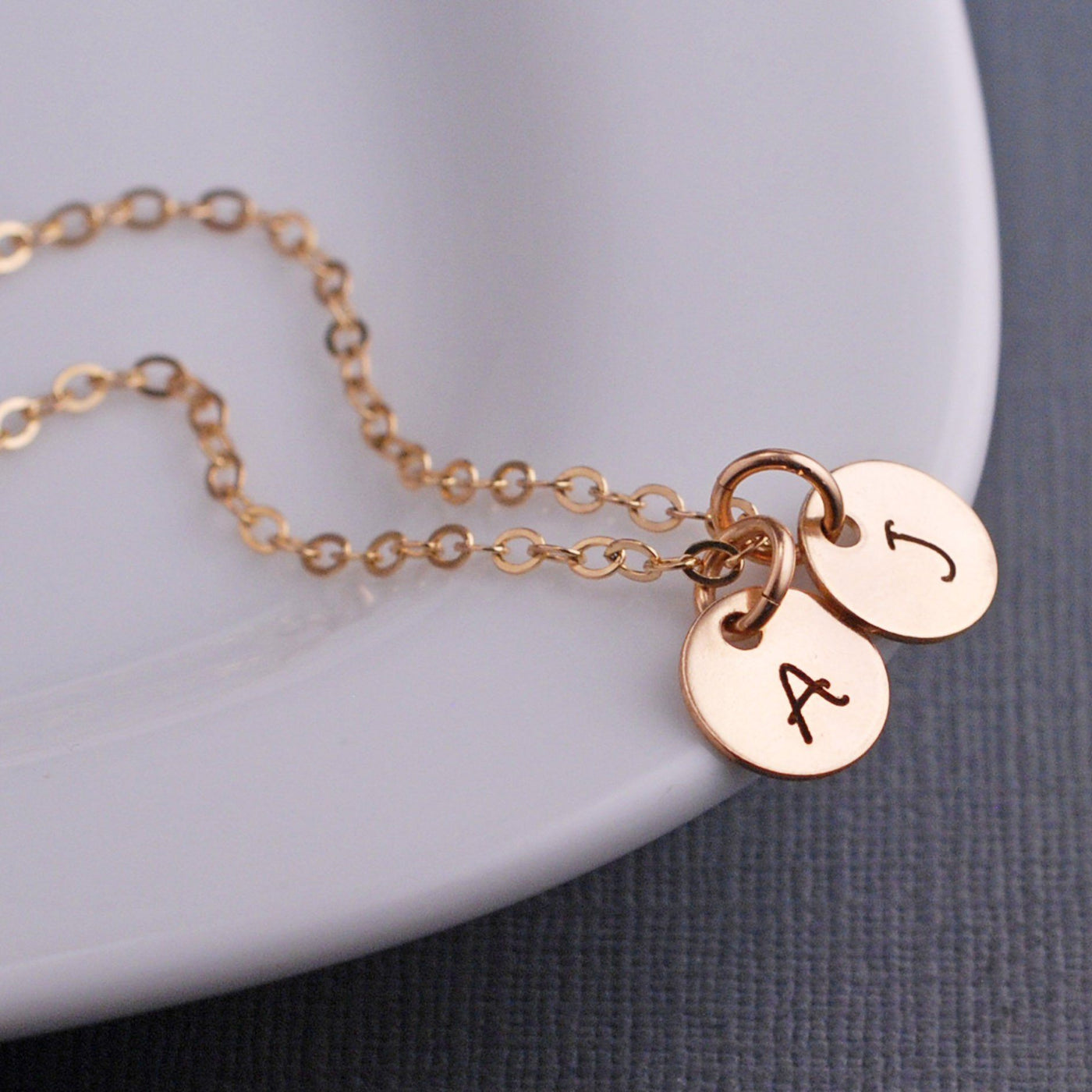 Personalized Initial Necklace - Engraved Initial Necklace - Love, Georgie
