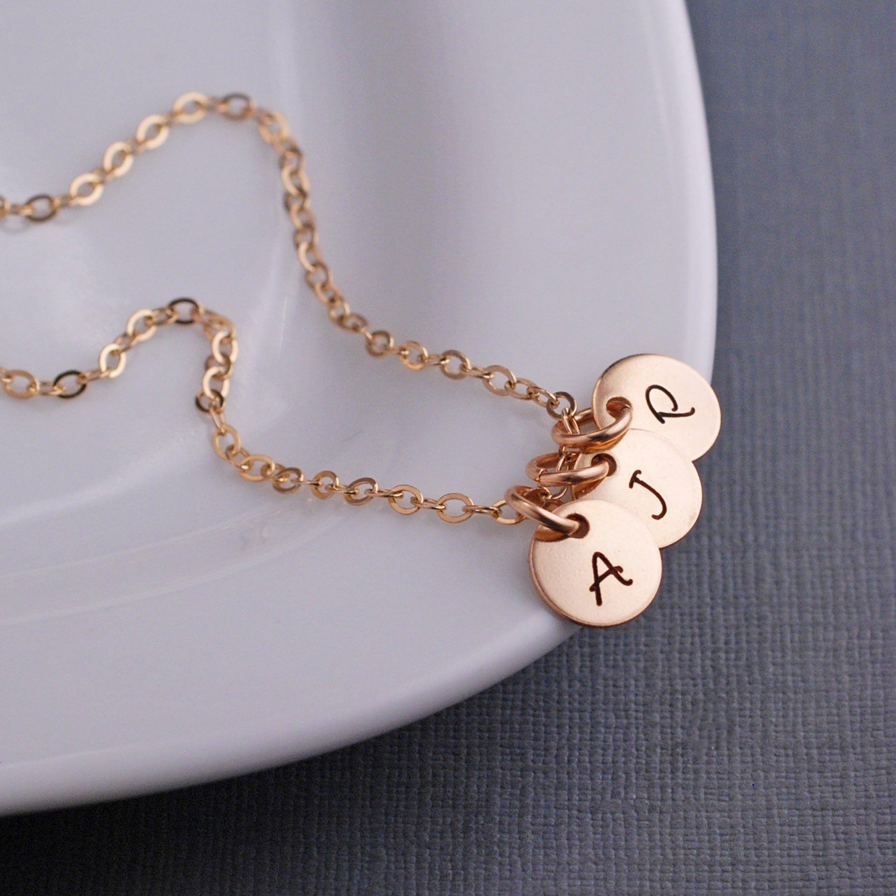 Personalized Initial Necklace - Engraved Initial Necklace - Love, Georgie