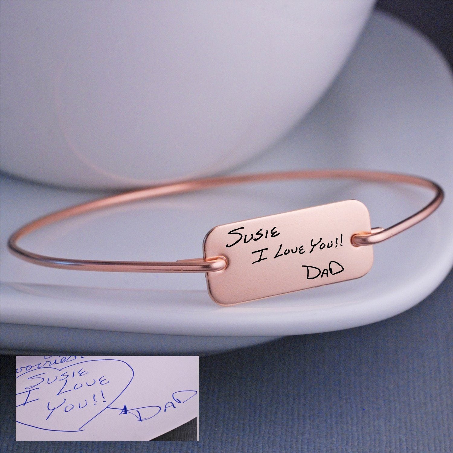 Custom Handwriting Bracelet - Handwriting Engraved Bracelets - Love ...