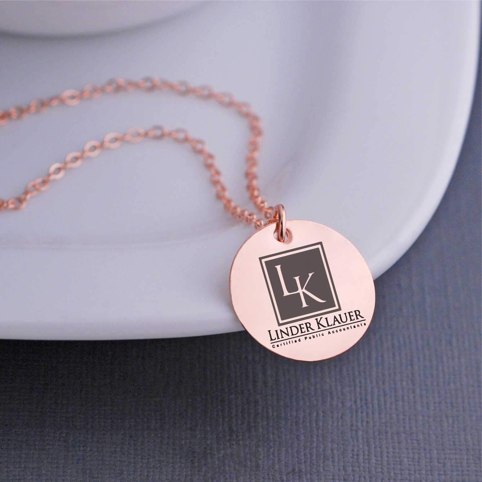 Corporate Logo Necklace - Custom Engraved - Love, Georgie