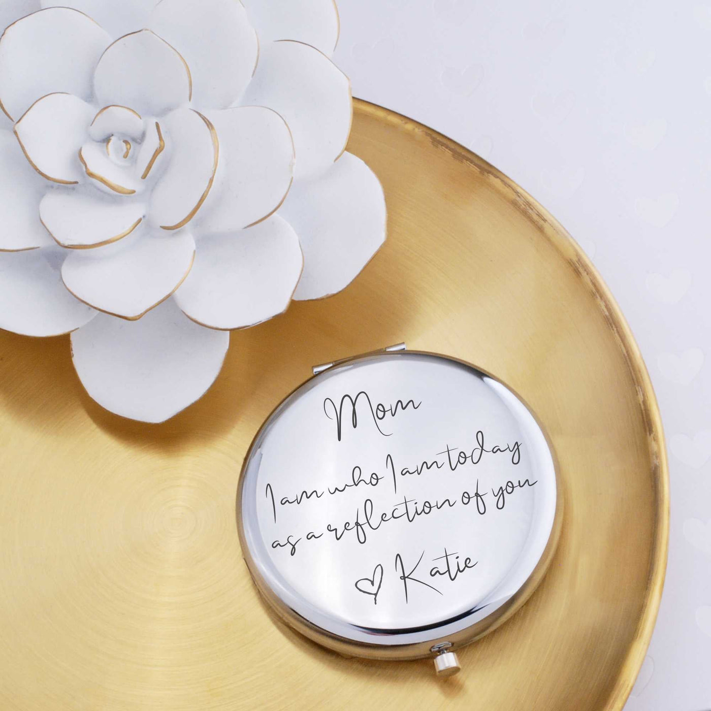 Mom Compact Mirror Engraved - Wedding Compact Mirror - Love, Georgie
