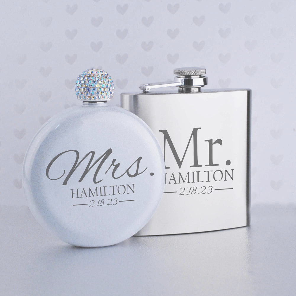 Mr and Mrs Flask - Wedding Flasks Engraved - Love, Georgie