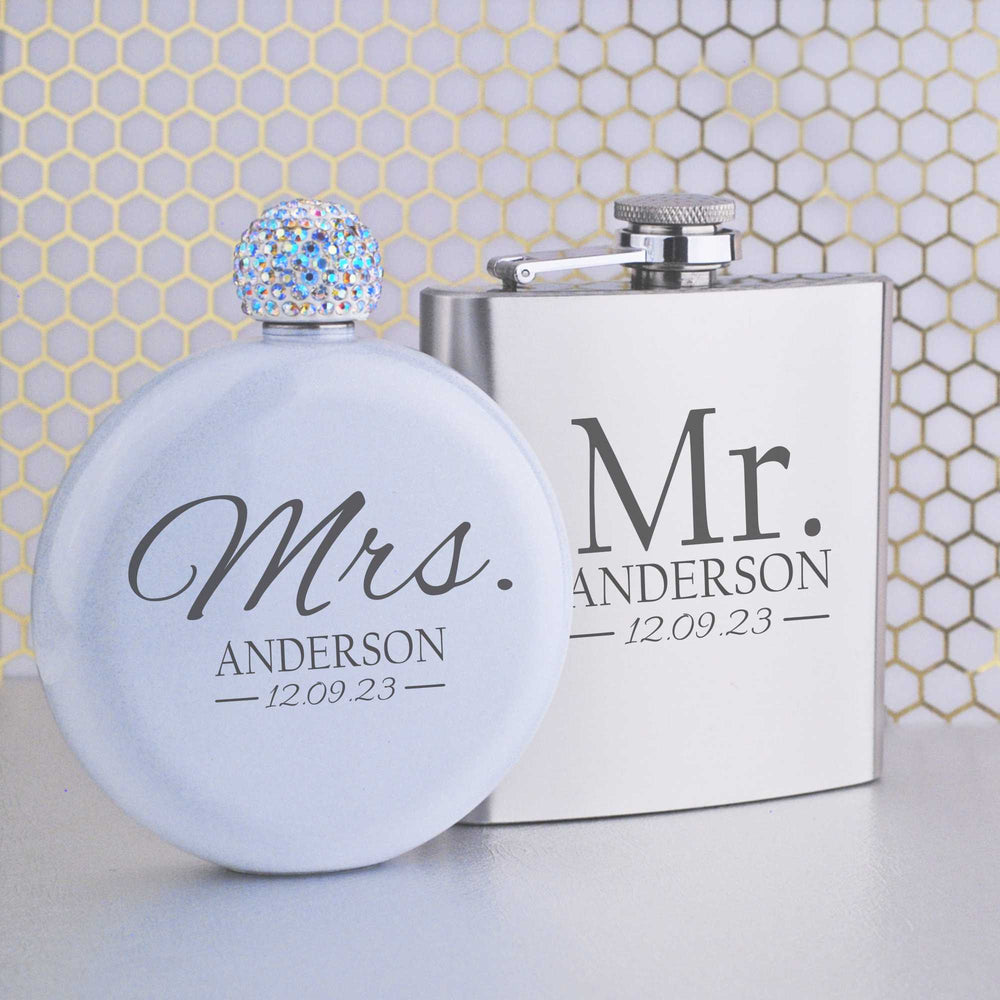 Mr and Mrs Flask - Wedding Flasks Engraved - Love, Georgie