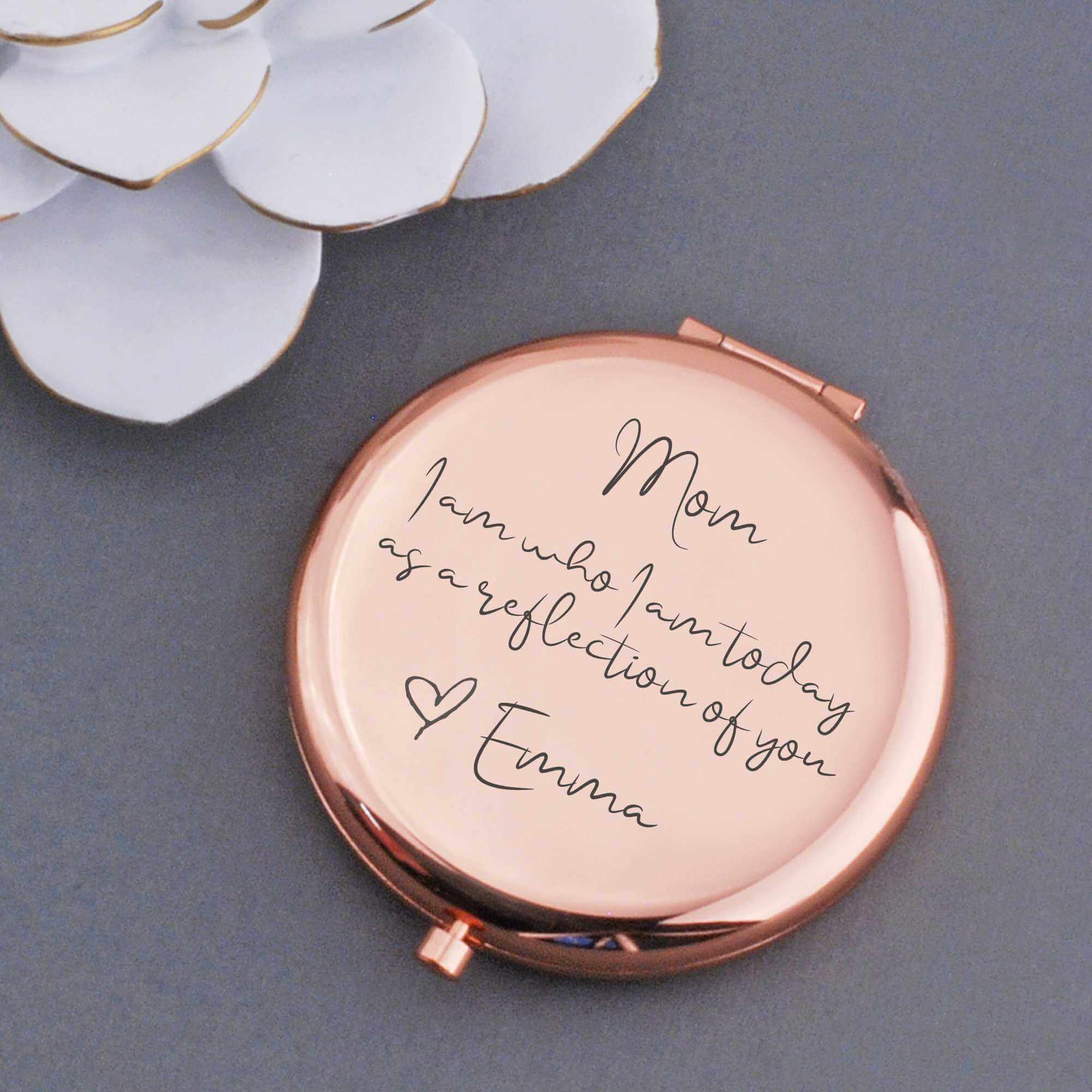 Mom Compact Mirror Engraved - Wedding Compact Mirror - Love, Georgie