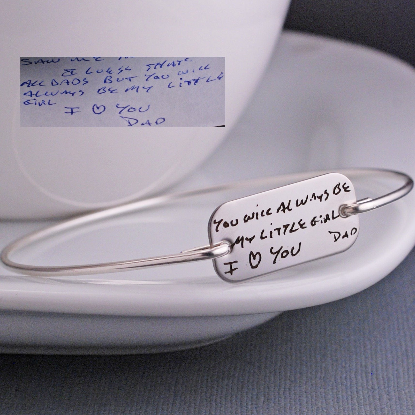 Custom Handwriting Bracelet - Handwriting Engraved Bracelets - Love ...