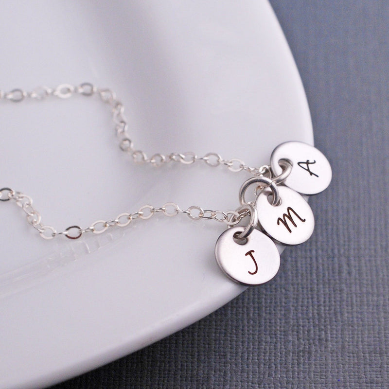 Personalized Initial Necklace - Engraved Initial Necklace - Love, Georgie