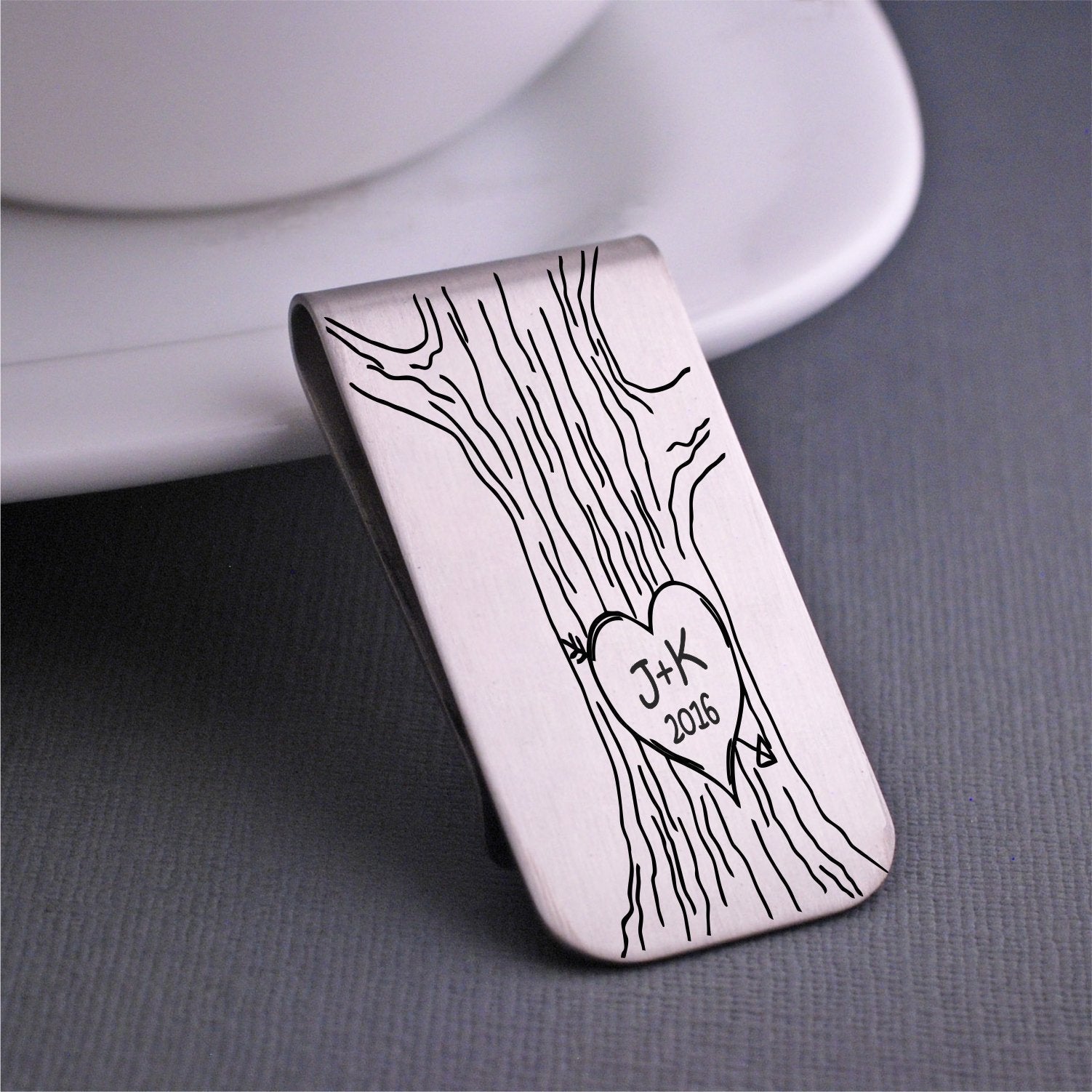 Custom Money Clip – Tree with Initials and Year - Love, Georgie