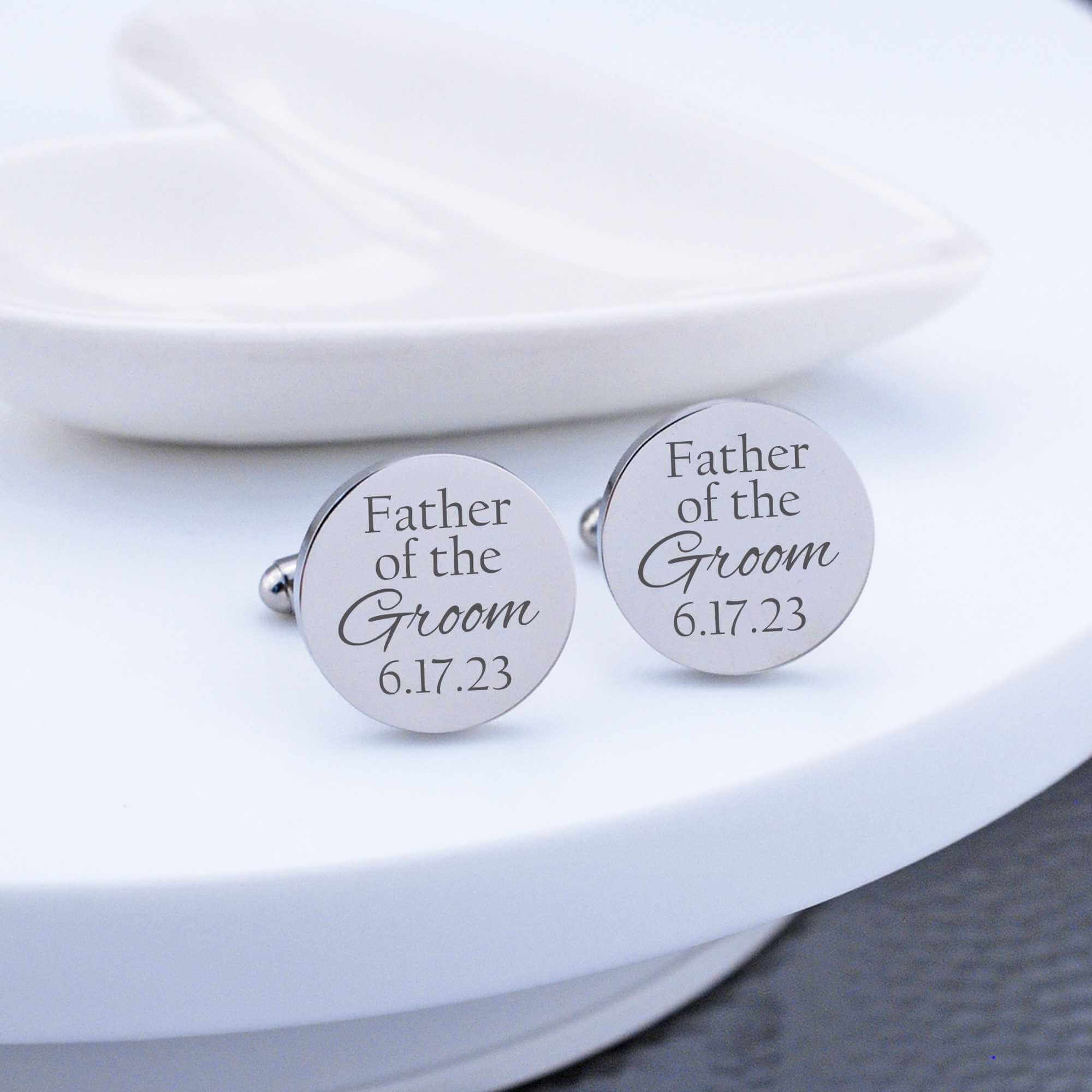 Father of the Groom Cufflinks - Engraved Cufflinks - Love, Georgie