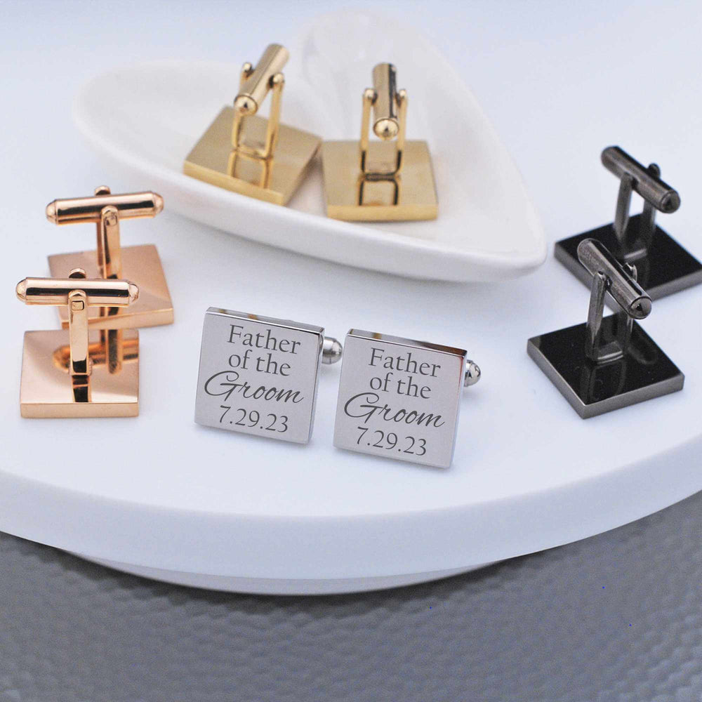 Father of the Groom Cufflinks - Engraved Cufflinks - Love, Georgie