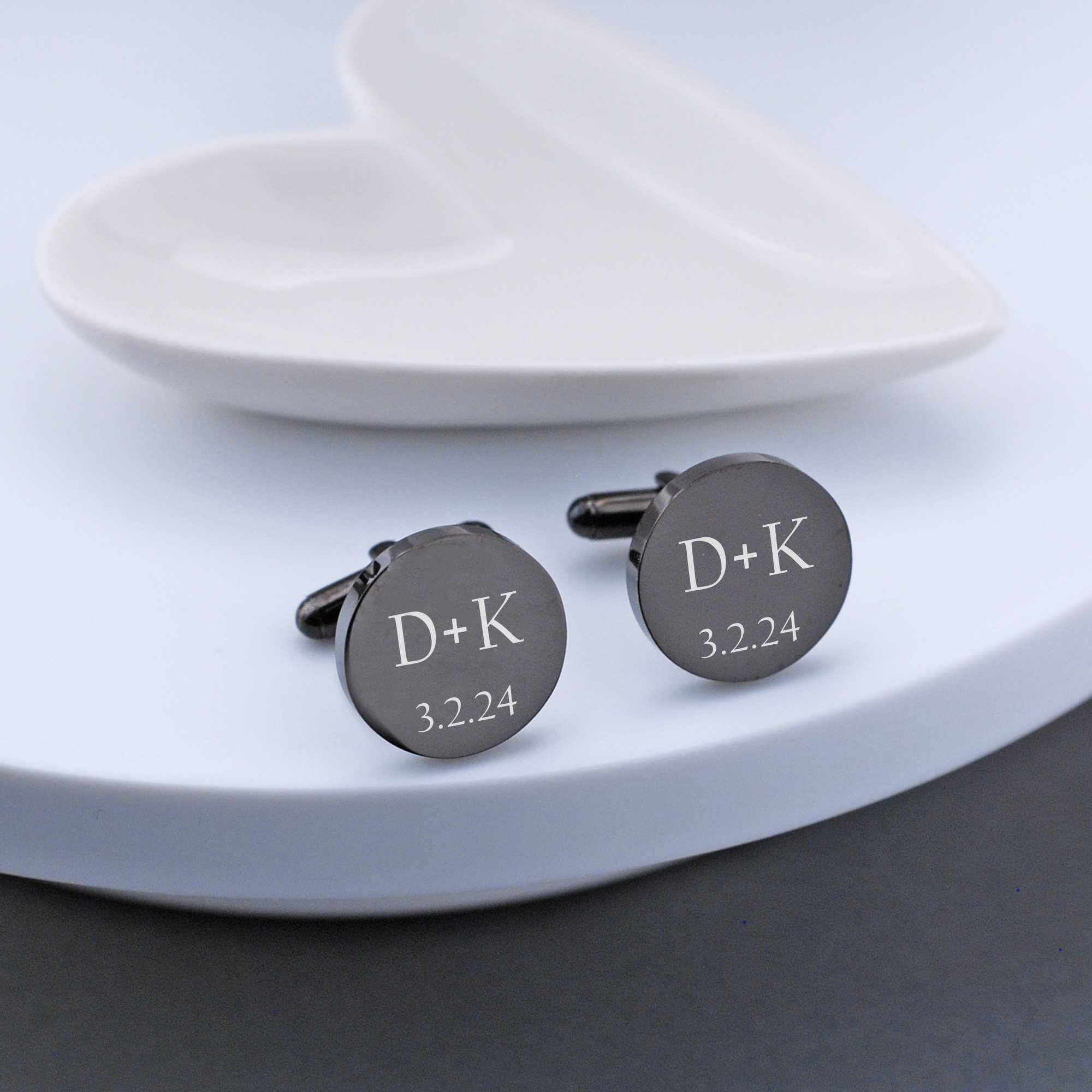 Date + Initials Cufflinks - Personalized Men’s Gift - Love, Georgie