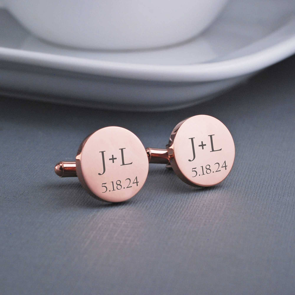 Date + Initials Cufflinks - Personalized Men’s Gift - Love, Georgie