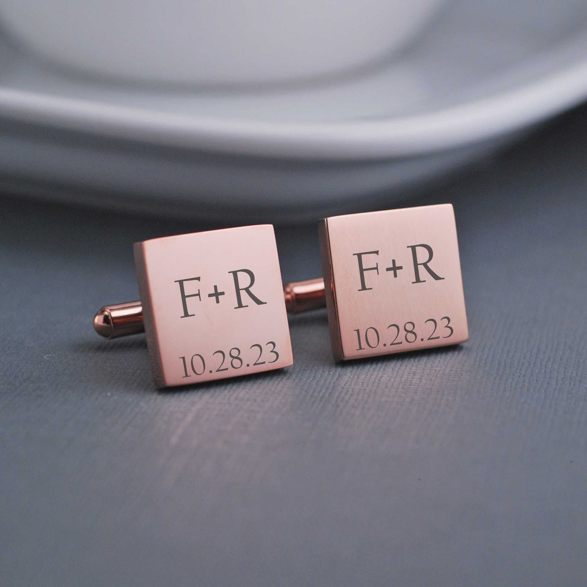 Date + Initials Cufflinks - Personalized Men’s Gift - Love, Georgie