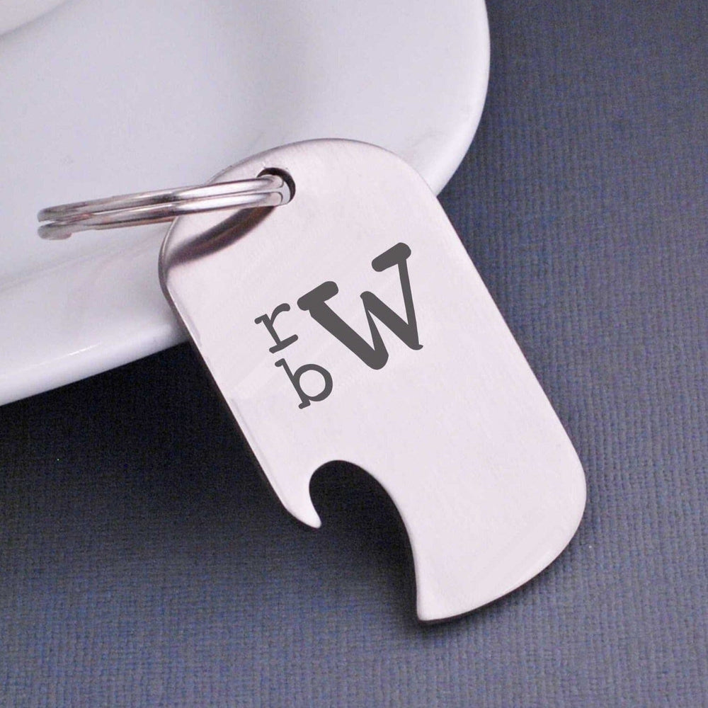 Modern Monogram - Engraved Keychain Gift - Love, Georgie