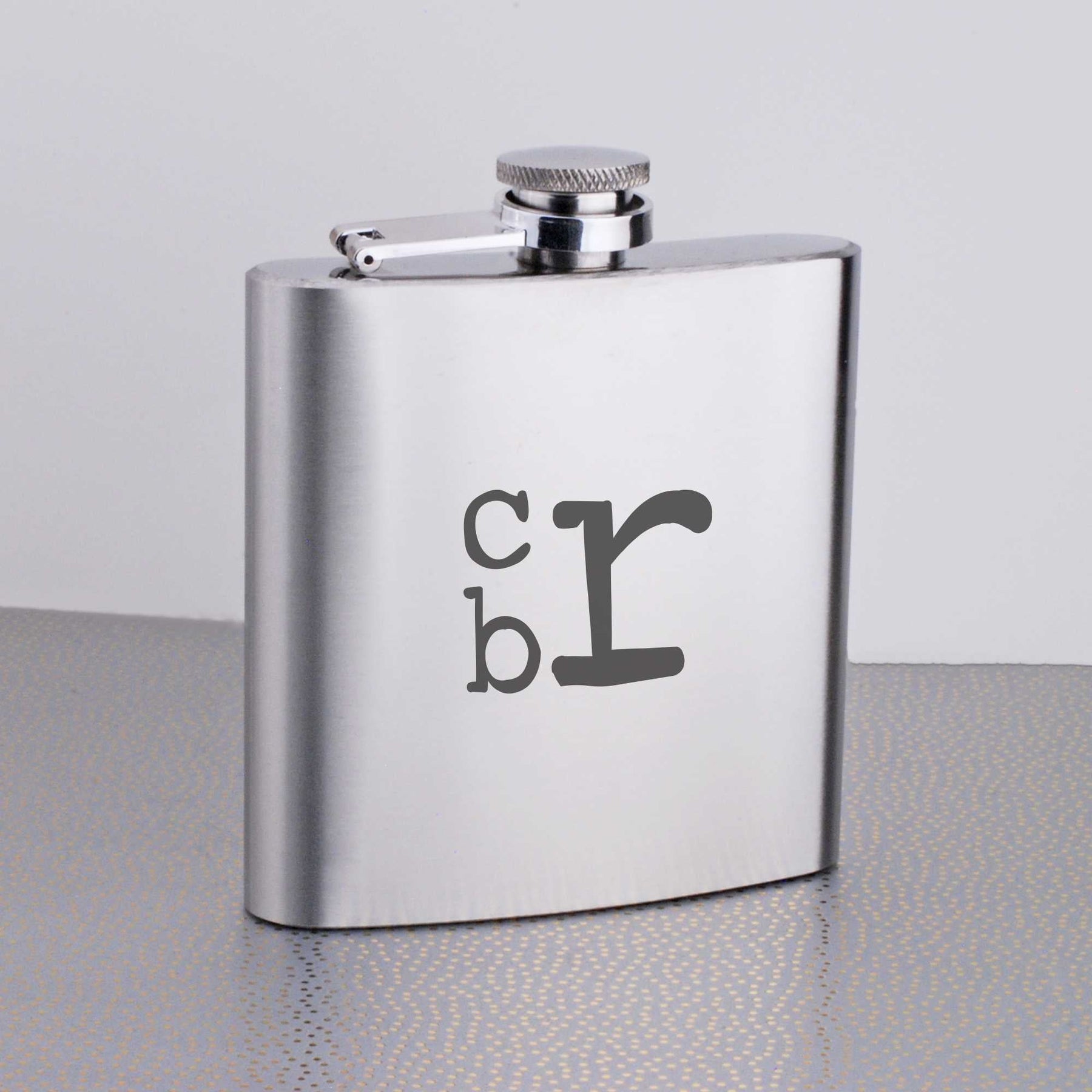 Custom Flask - Flask Engraved with a Modern Monogram - Love, Georgie