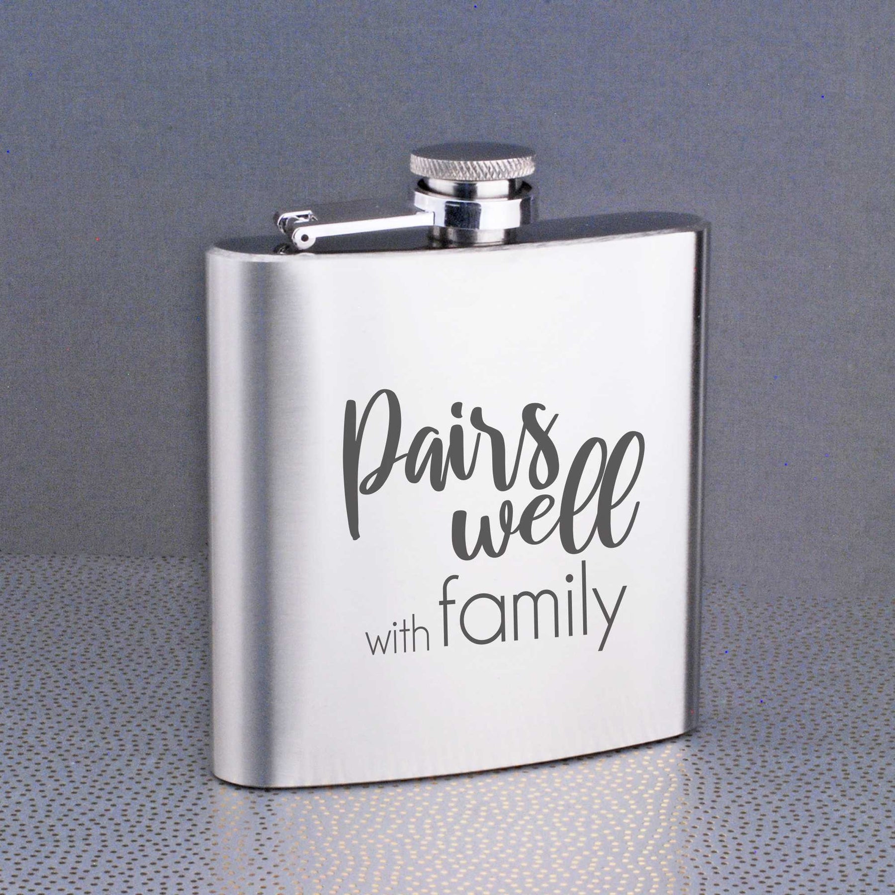 Steel Flask - Pairs Well with Family - Love, Georgie