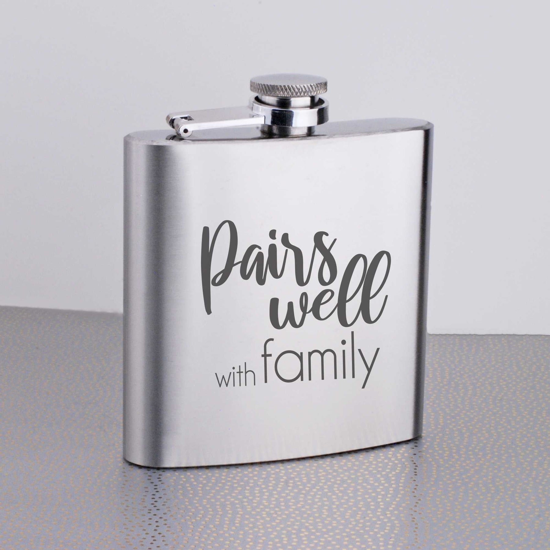 Steel Flask - Pairs Well with Family - Love, Georgie