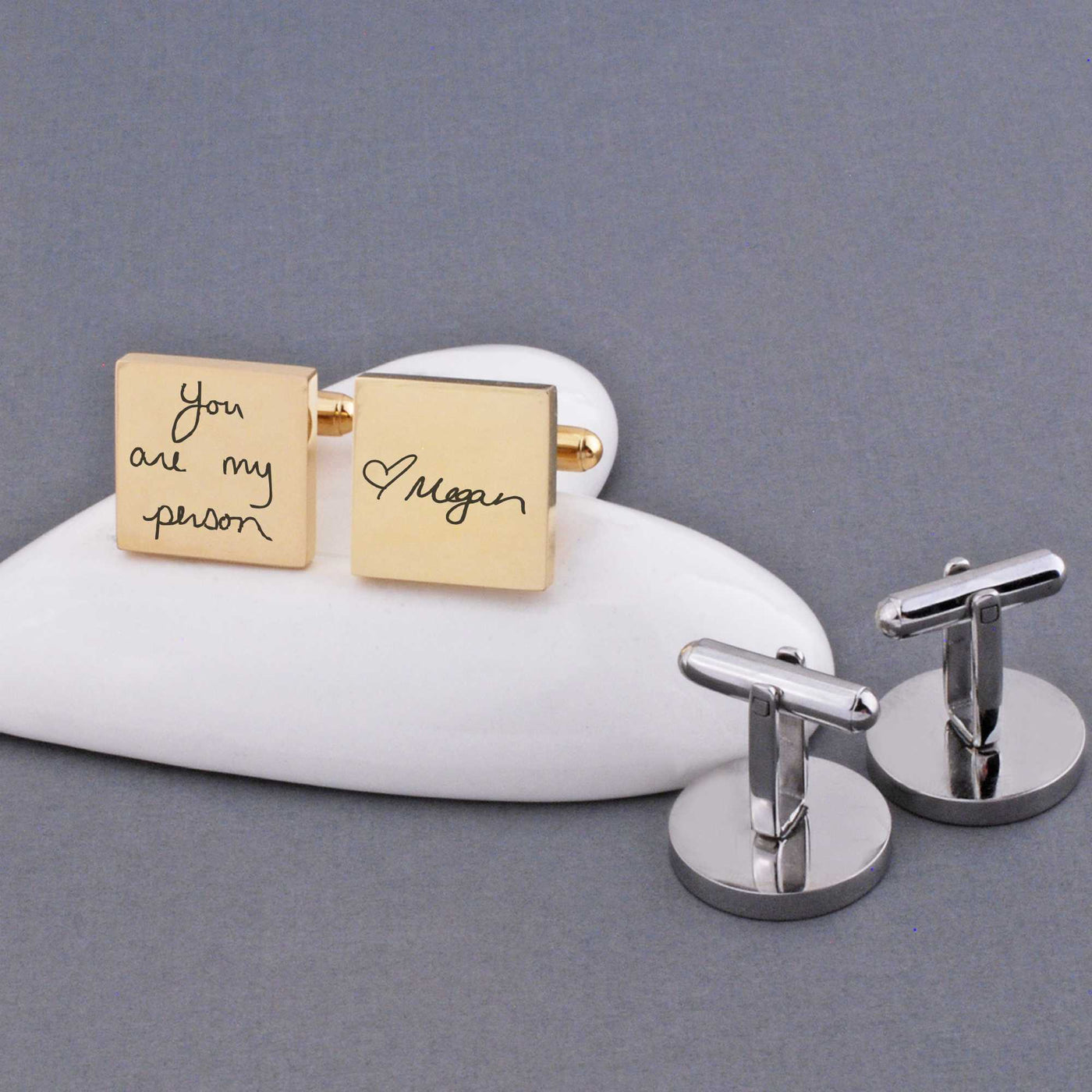 Handwriting Cufflinks - Custom Engraved Cufflinks - Love, Georgie